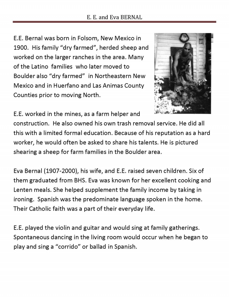 Biography of E. E. and Eva Bernal, written in 2012 – Boulder County ...