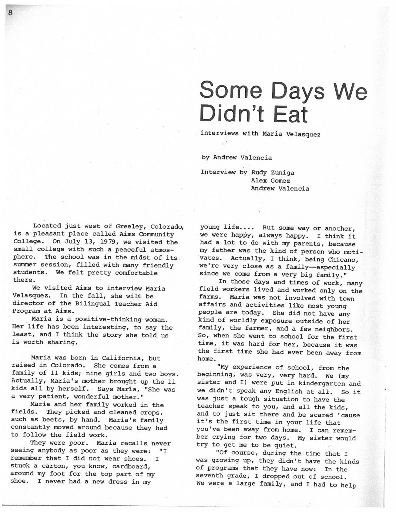 “Some Days We Didn’t Eat”: El Aguila interview with Maria Velasquez, p ...