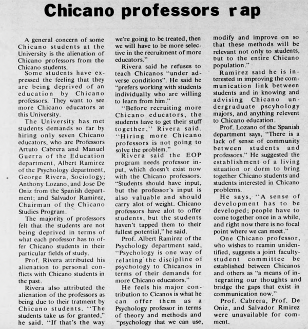 Push for Chicano Studies – Chicano & Latino History Project