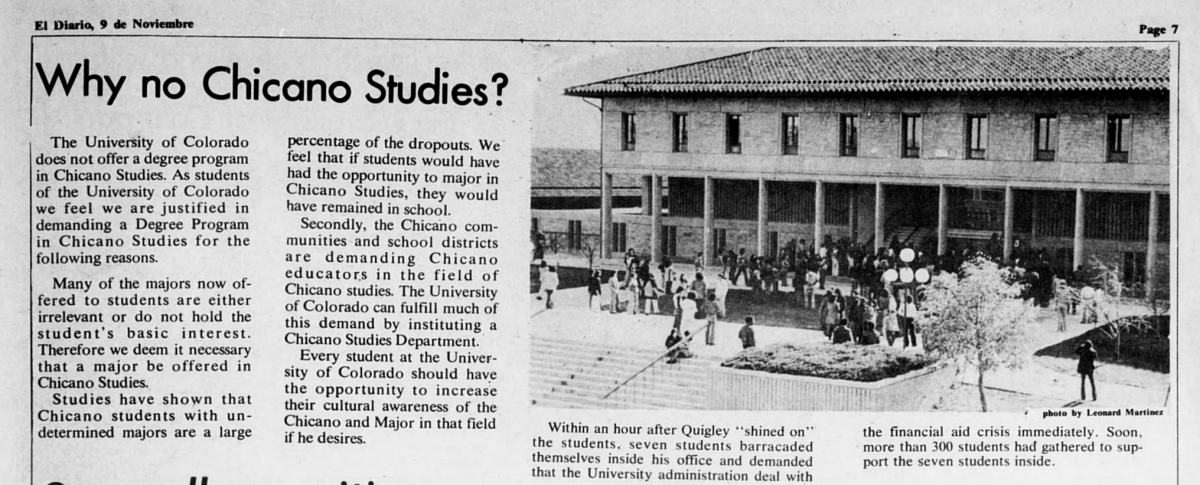 Push for Chicano Studies – Chicano & Latino History Project